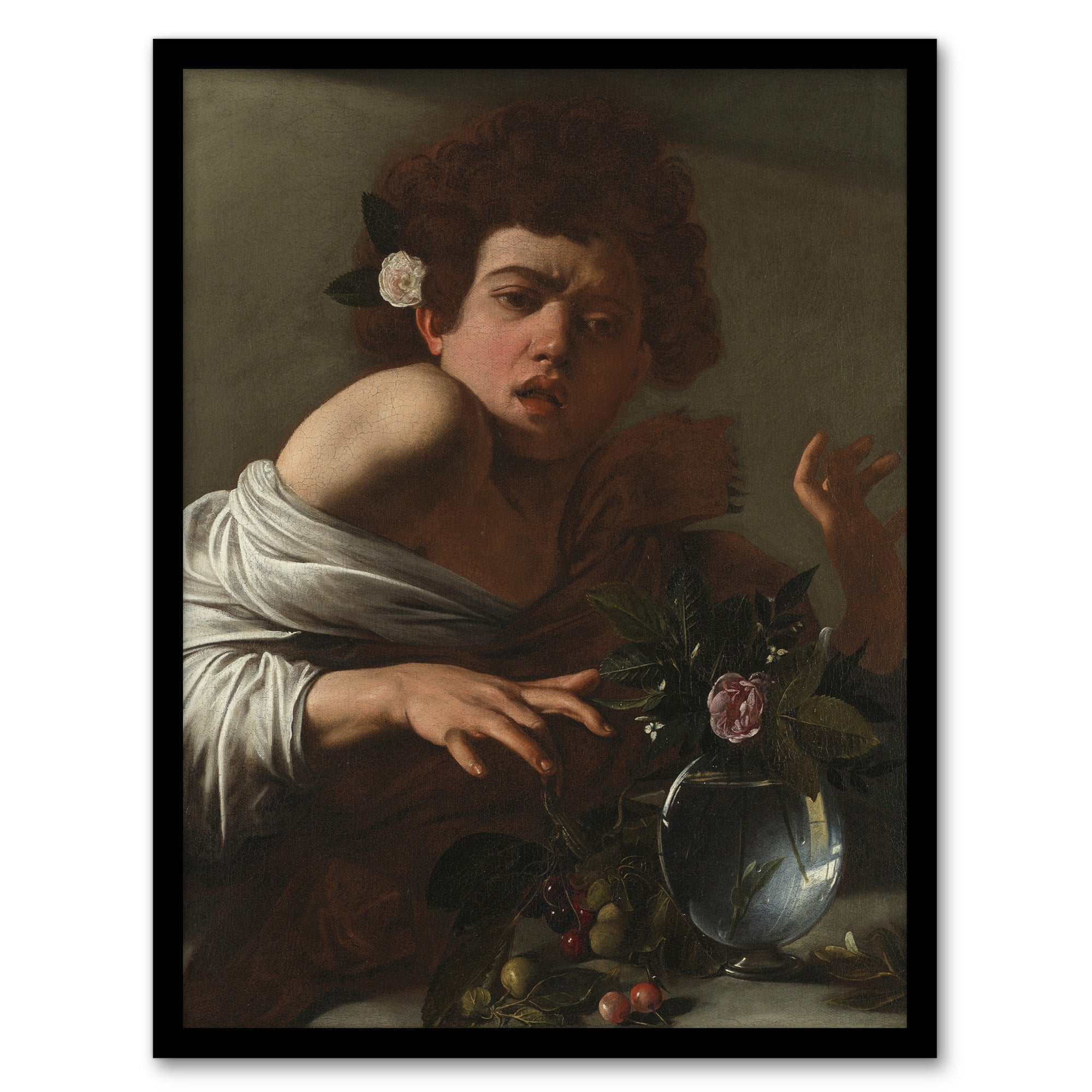 Caravaggio Boy Bitten by a Lizard Oil Painting Framed Wall Art Picture ...